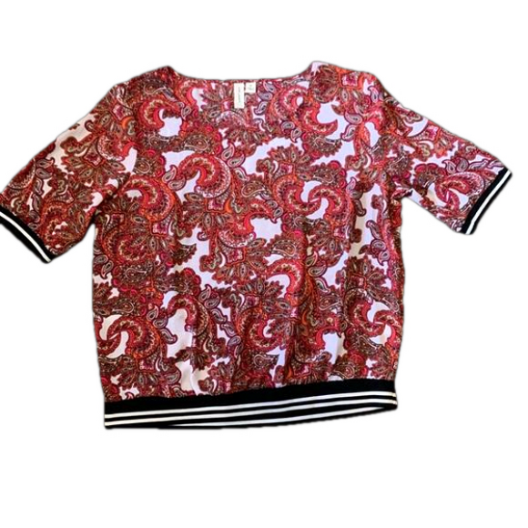 Tacera | Tops | Tacera Medium Paisley With Racing Stripes On The ...